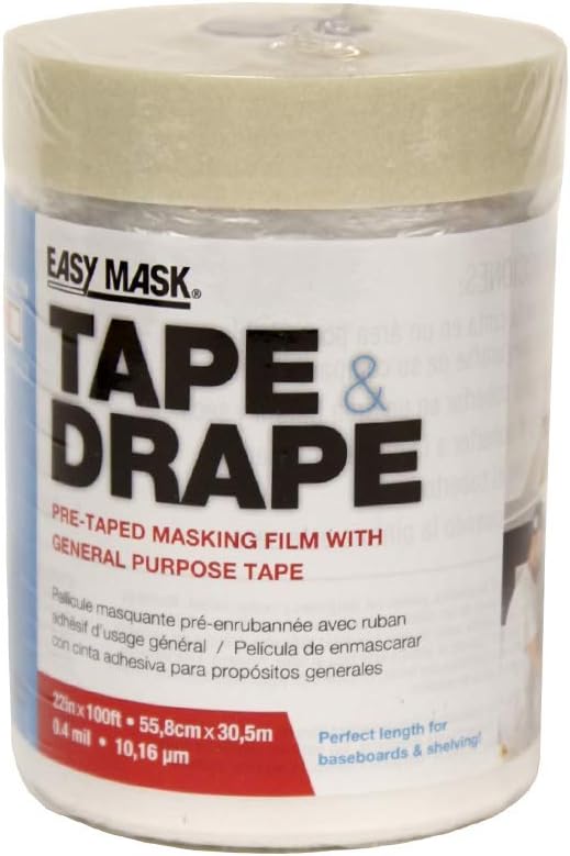 Easy Mask Tape & Drape Pre-Tape Masking Film with General Purpose Tape ...