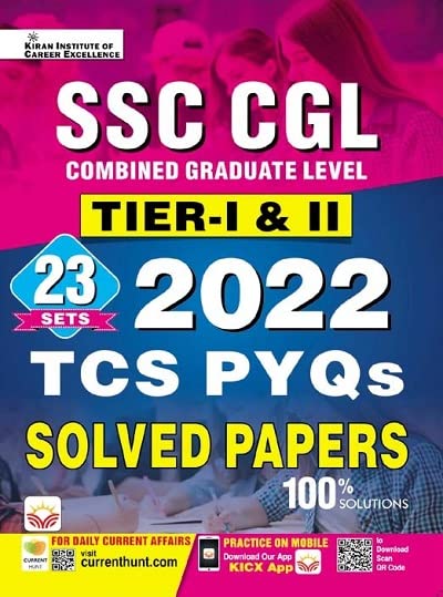 Buy SSC CGL Tier I and II 23 Sets 2022 TCS PYQs Solved Papers (English ...