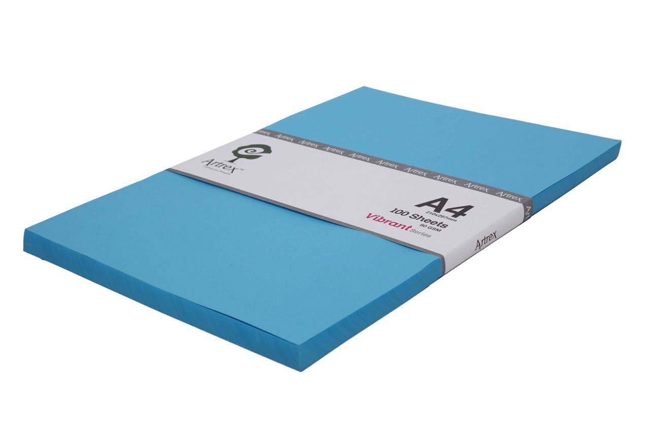 Artrex A4 Color Paper Turquoise Vibrant Series 80 GSM (100 Sheets ...