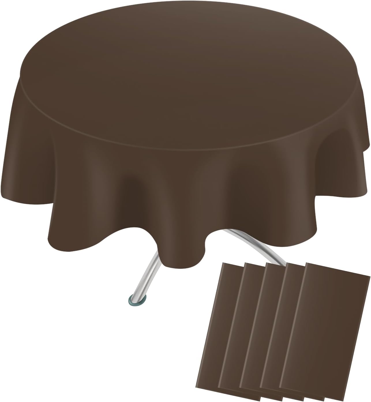 Amazon.com: Xnluothsk Brown 5 Pack 84 Inch Plastic Tablecloth ...