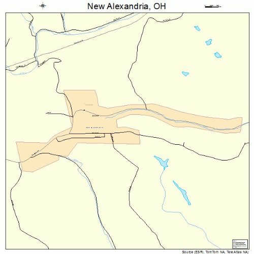 Large Street & Road Map of New Alexandria, Ohio OH - Printed poster ...