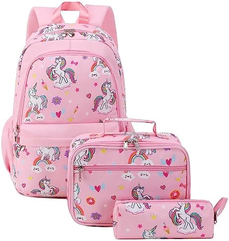Amazon.com | Backpack for Girls, Kids Unicorn Backpack Set, Elementary ...