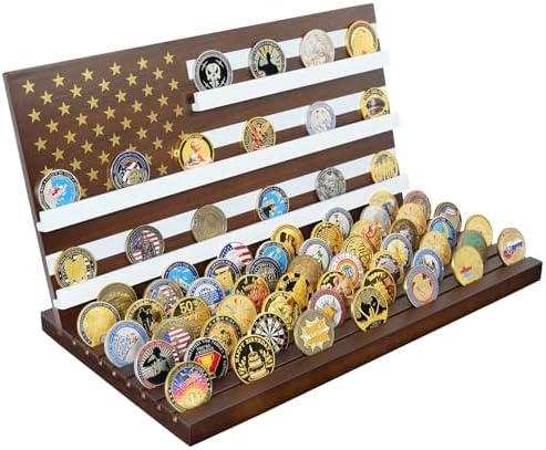 Amazon.com: TJWZXX Large Challenge Coin Display Stand, 11 Rows Wooden ...