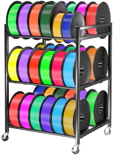 Amazon.com: AHOWPD 3D Printer Filament Storage Rack - 4 Tier Rolling ...