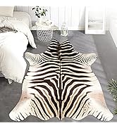 Amazon.com: jinchan Zebra Print Area Rug Faux Skin Cowhide Animal ...