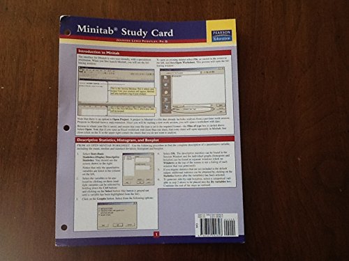 Amazon.com: Minitab Study Card for Statistics: 9780321592828: Books