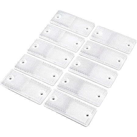 Heyu-Lotus 20 Pcs Reflectors Trailer, Self Adhesive Rectangular Rear ...