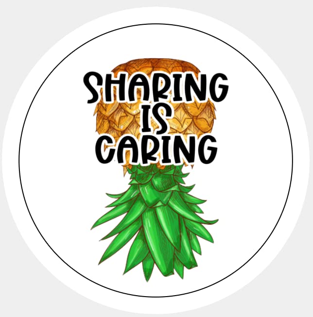 Amazon.com: Sharing Is Caring Stickers, Upside Down Pineapple 2" Round ...