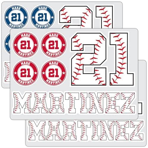 Amazon.com: Custom Baseball Helmet Sticker Set - Includes Personalized ...