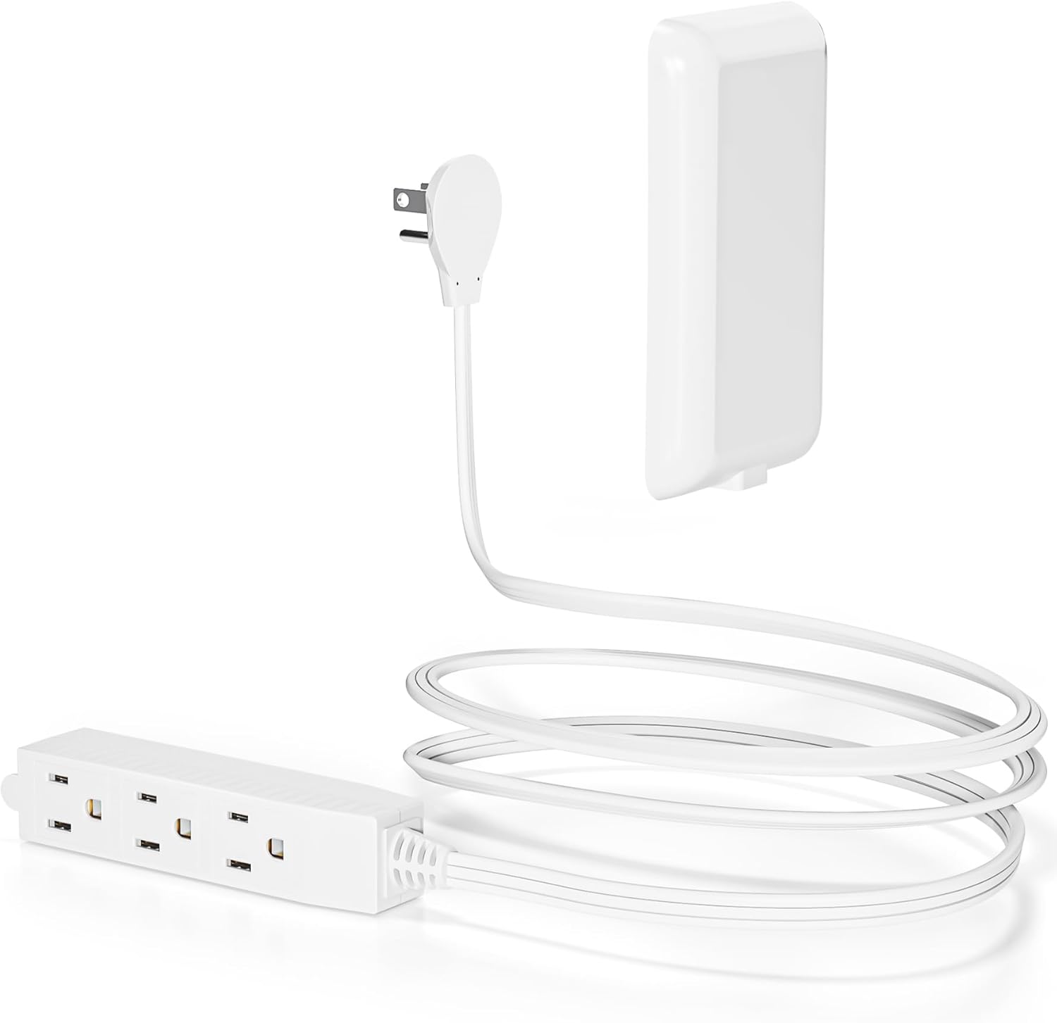 Amazon.com: Flat Plug Power Strip 3FT - Ultra Thin Extension Cord White ...