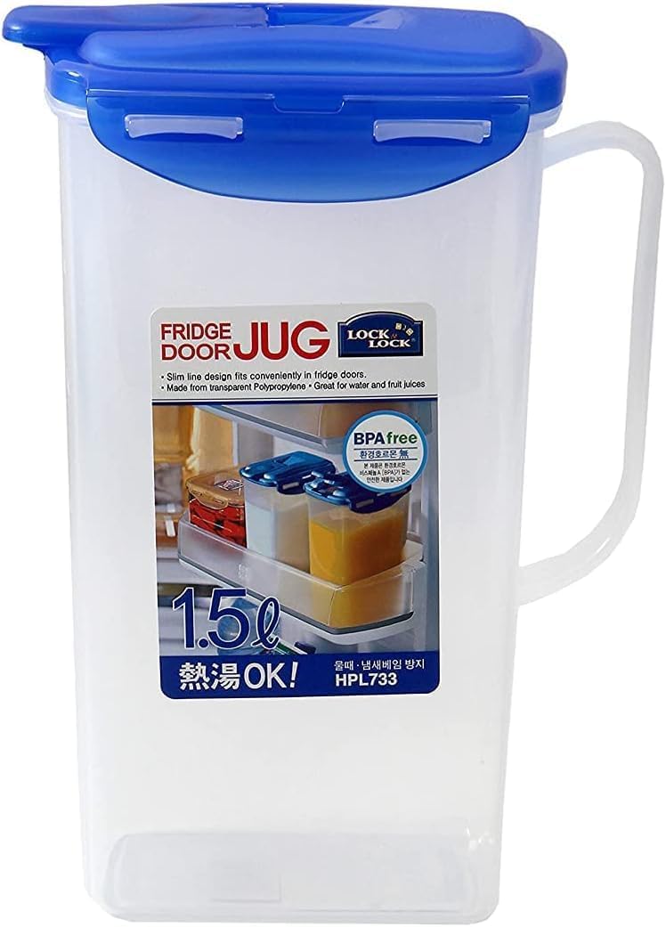 Amazon.com: Lock & Lock Aqua Water Jug with Flip Top Lid (1.5 litres ...