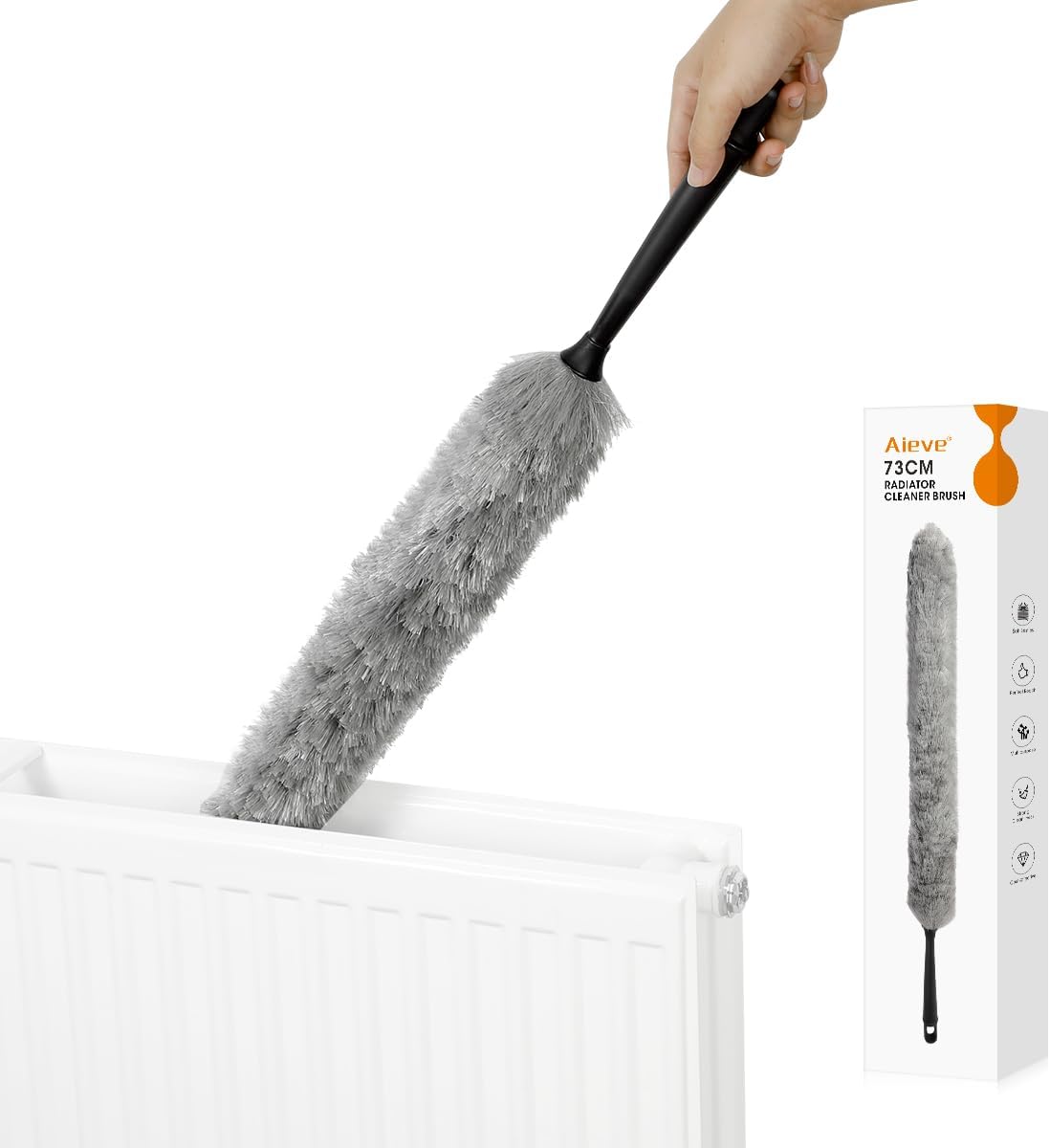 Aieve Radiator Cleaner Brush, 73cm Radiator Brush, Flexible Soft Long ...