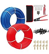 Amazon.com: GUOFIS PEX Pipe/Tool Kit, 1/2 Inch 2 Rolls Blue & Red Each ...