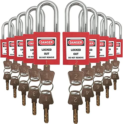 SAFBY 100 Keyed Different Lockout Tagout Locks with 100 Lock Out Tag ...