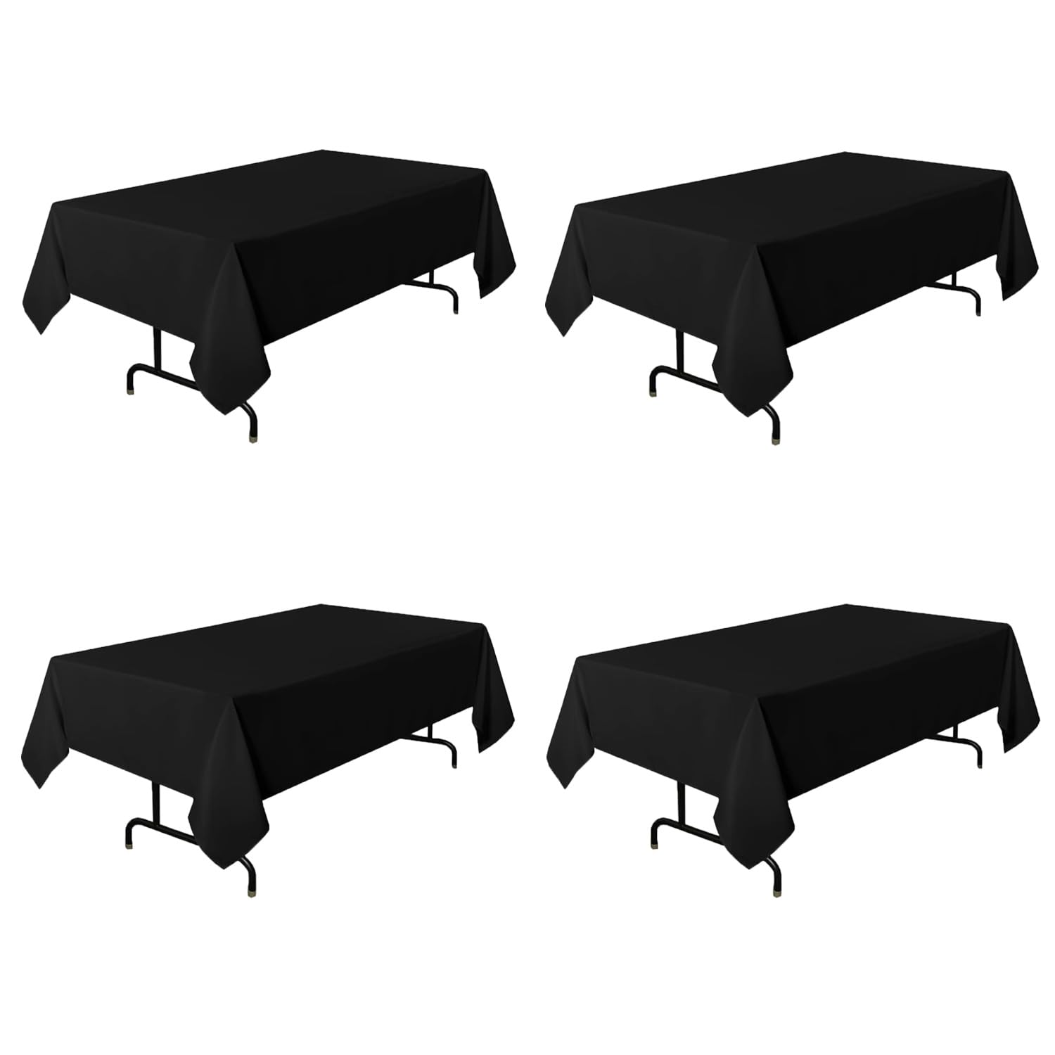 Amazon.com: PLOYMONO 4 Pack Black Tablecloths 90 x 156 Inch for 8 Foot ...
