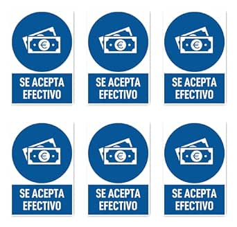 Stickers: 75 x 50 mm, Pack of 6 – Cash Accepted – Mandatory Sign with ...