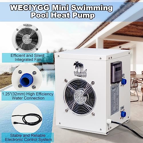 WECIYGG Mini Swimming Pool Heat Pump 12000 BTU for Above Ground Pools ...