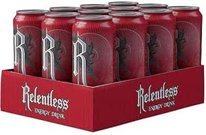 Relentless Cherry Energy Drink Can 500ml (Pack of 12 ) : Amazon.co.uk ...
