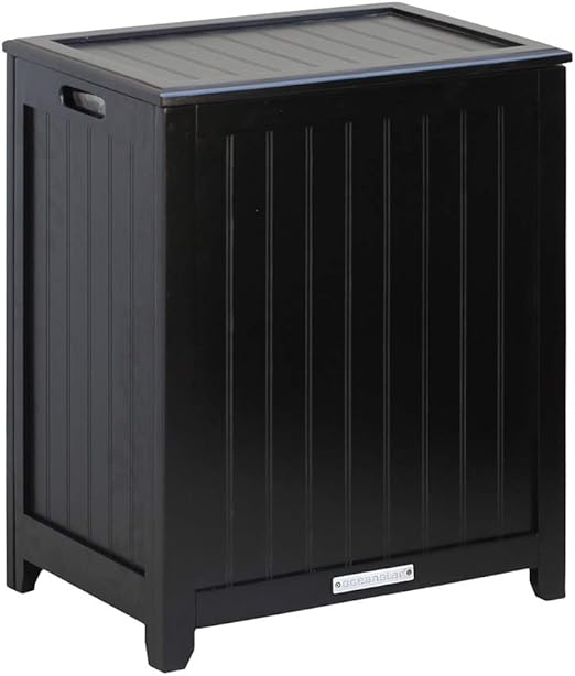 Oceanstar Rectangular Laundry Wood Hamper with Interior Bag, Mahogany ...