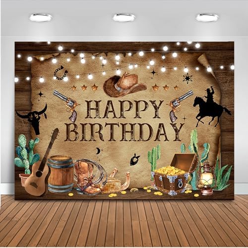 Amazon.com : Mocsicka Western Cowboy Birthday Backdrops Wild West Rodeo ...