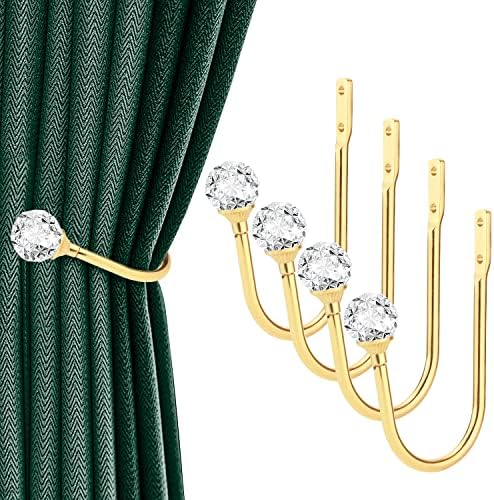 Amazon.com: Curtain Holdbacks, 4 pcs Curtain Tiebacks Hooks for Drapes ...