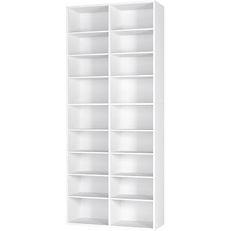 fevarbord White Bookcase Tall Bookshelf CD DVD Storage Unit Media ...