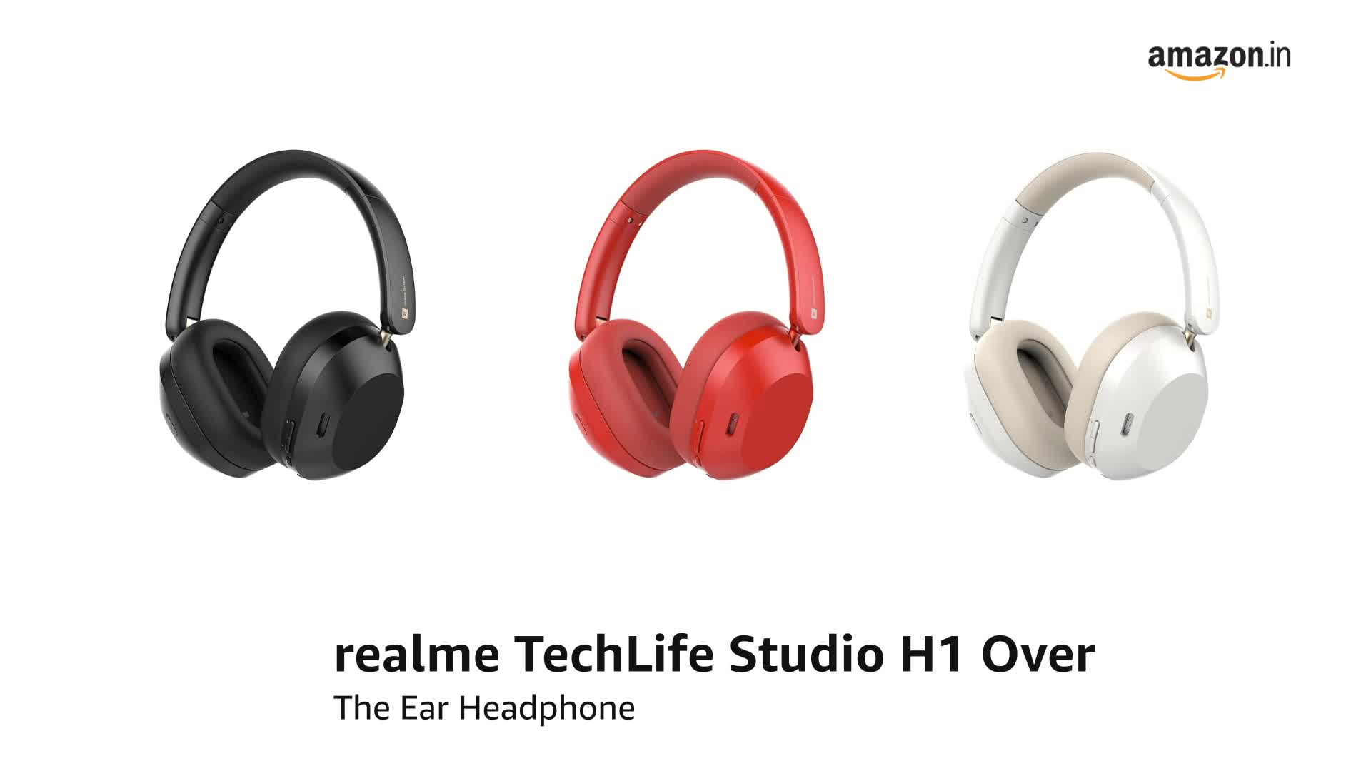 Watch realme TechLife Studio H1 Over The Ear Headphone with 70Hours ...