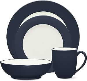 Amazon.com | Noritake Colorwave Navy 4-Piece Rim Place Setting, Service ...