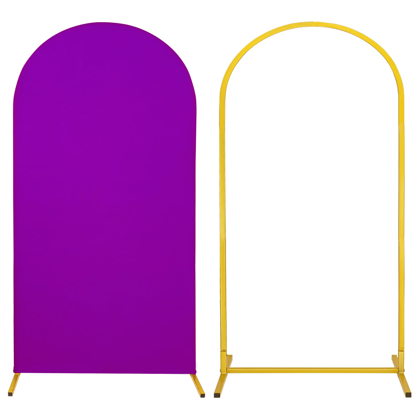 Amazon.com: Metal Arch Stand and Cover Set,1 Purple Spandex Fitted ...