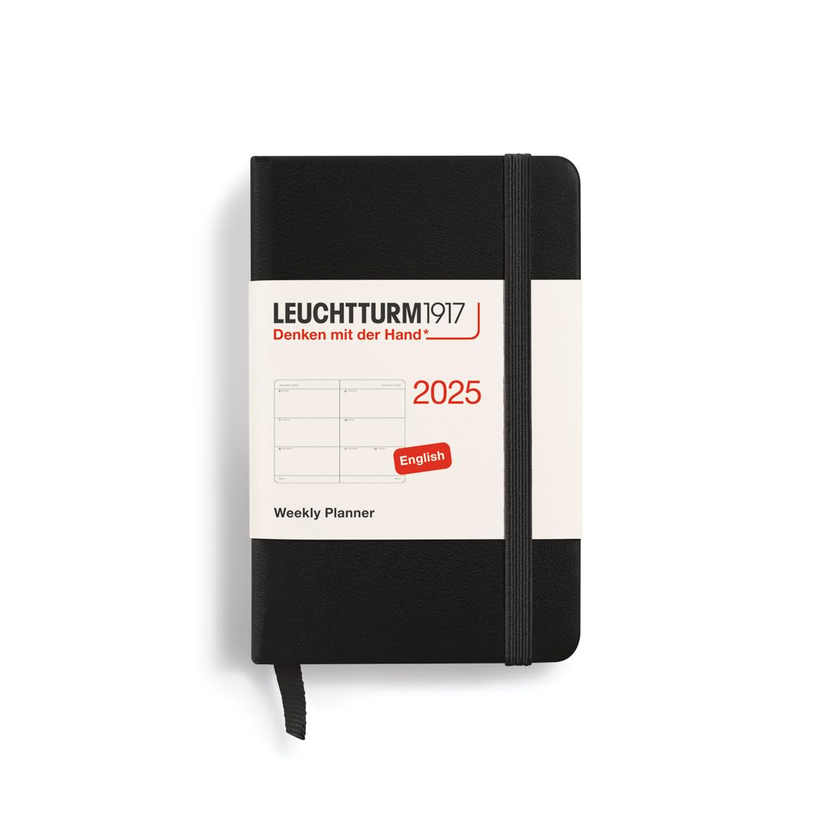 LEUCHTTURM1917 370674 Weekly Planner Mini (A7) 2025, Black, English ...