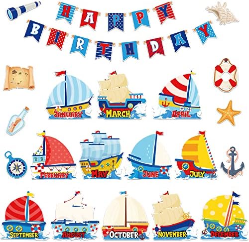 Amazon.com : Fainne Nautical Happy Birthday Bulletin Board Sets Paper ...