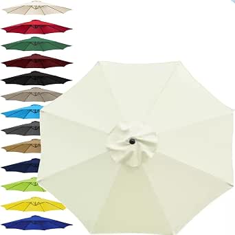 Amazon.com : ZYXQQJ Replacement Parasol Cloth 8 Ribs 270cm/9ft 300cm ...