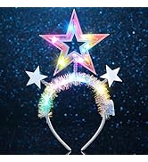 Amazon.com : JEAIRTS Light Up Headband Led Crown Headbands Glow Rave ...