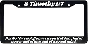 Amazon.com: Christian License Plate Frame with Bible Verse Scripture ...