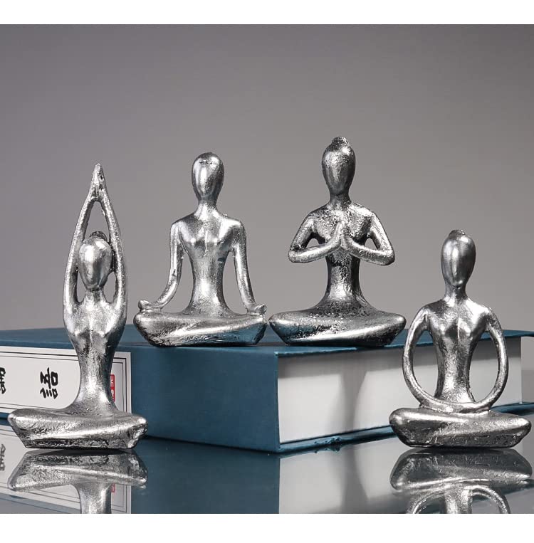 Meditation Yoga Pose Statue Statue Ceramic Yoga Figure Set Decoration ...