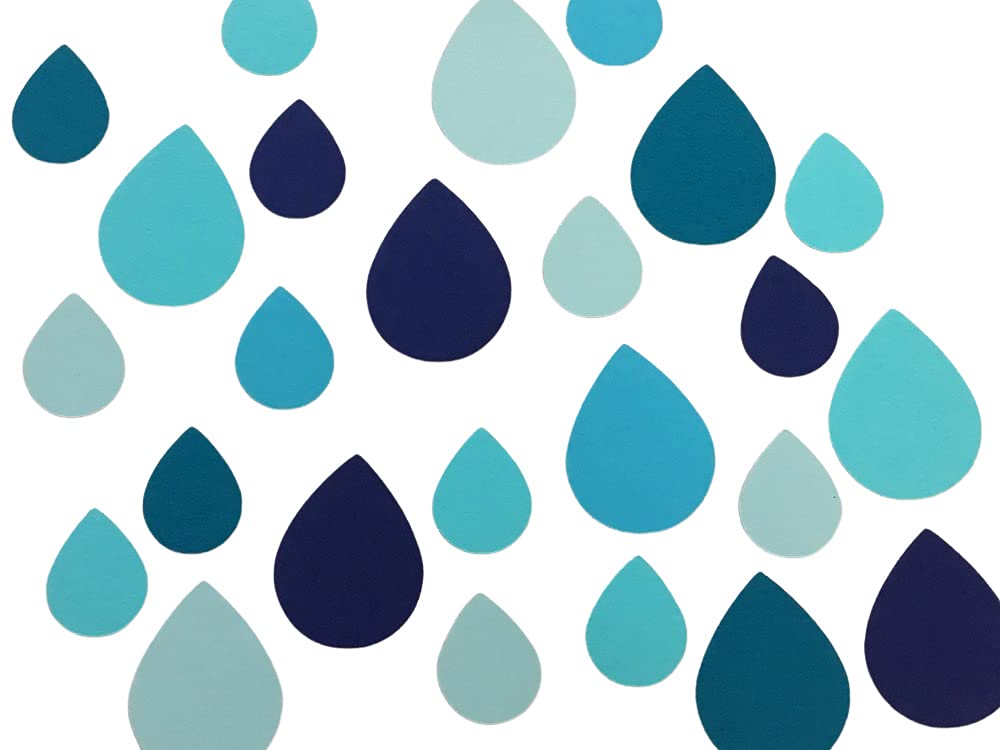 Amazon.com: Mixed Blue Raindrop Confetti - 1" & 1.5" raindrops Baby Boy ...
