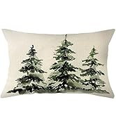 Amazon.com: Ogiselestyle Christmas Winter Trees Lumbar Throw Pillow ...