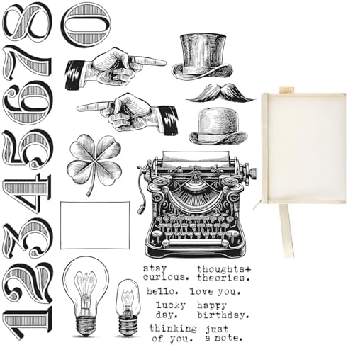 20+ Clear Vintage Script Stamps Set With A5 Mesh Bag, Tim Holtz Style ...