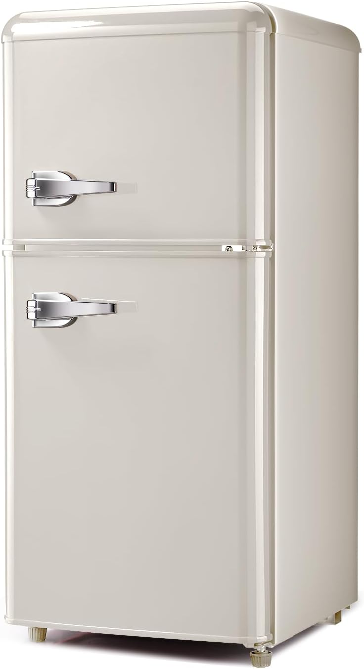 Amazon.com: Retro Mini Refrigerator with Freezer 2-Door Retro Compact ...