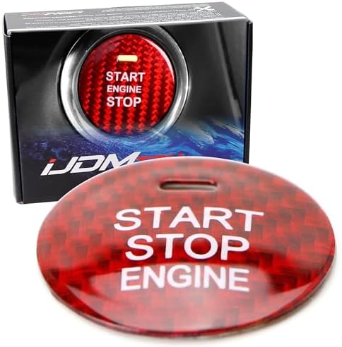 Amazon.com: iJDMTOY Genuine Red Carbon Fiber Keyless Engine Start/Stop ...