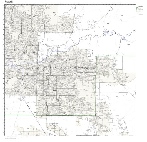 Amazon.com : Mesa, AZ ZIP Code Map Laminated : Prints : Office Products