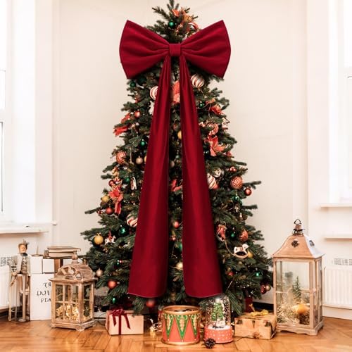 Amazon.com: Knitgrip 20 x 71 Inches Christmas Extra Large Velvet Bows ...