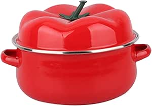 Amazon.com: Generic Tomato Shaped Cooking Pot, 1.6L Red Enameled ...