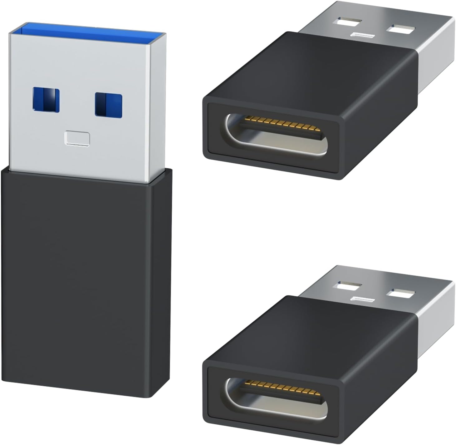 Amazon.com: USB to USB C Adapter 3 Pack,Type C Female to A Male Charger ...