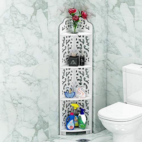 SS Arts WPC Wall Corner Stand Bathroom Organizer/Decorative Vase Stand ...