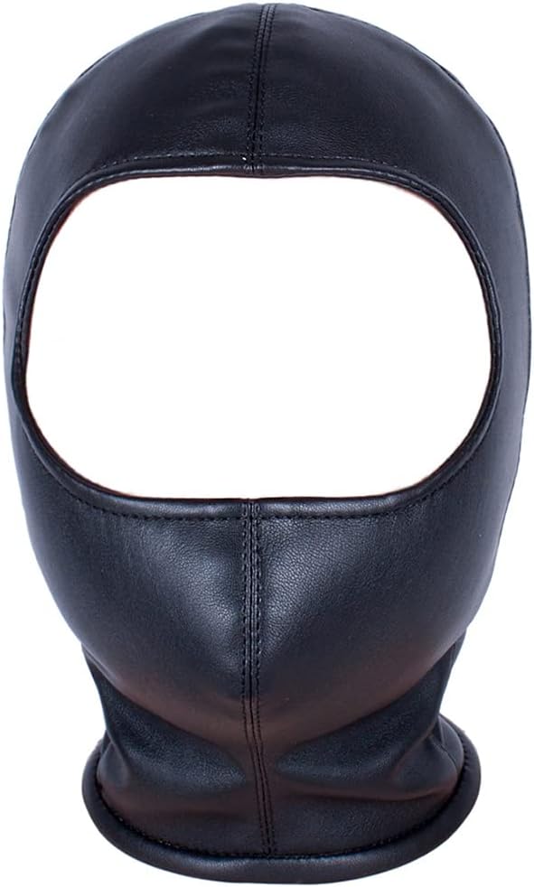 Amazon.com: Leather Hood Masks Opening Eyes Head Masks Cosplay Head ...