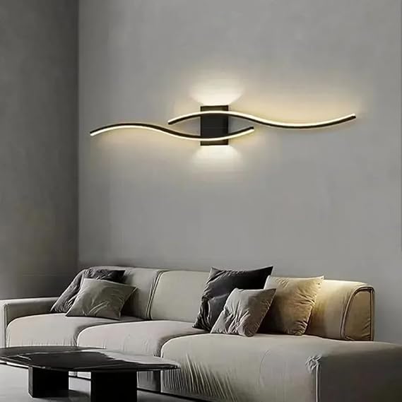 Comely Wall Sconce Light Indoor, Black Creatively Modern LED Wall Lamp ...
