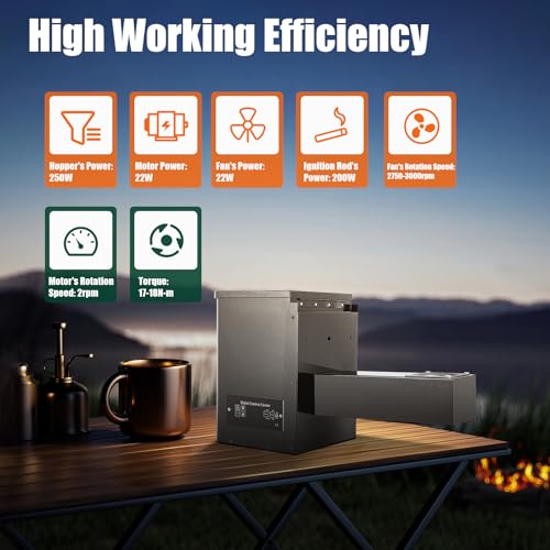 RustyVioum Pellet BBQ Smoker Hopper Assembly Kit, Electric Wood Pellet ...