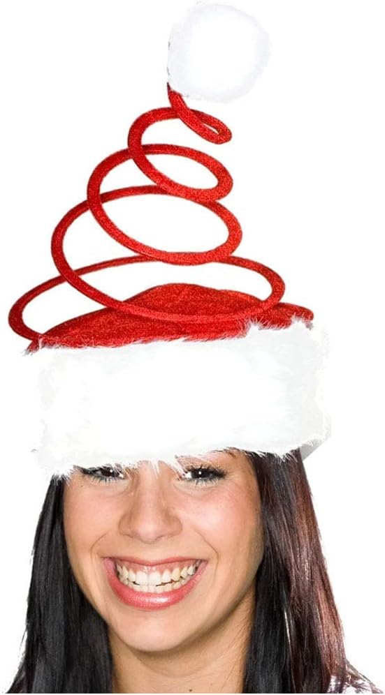 Amazon.com: Century Novelty Red Coil Santa Hat,One Size : Home & Kitchen