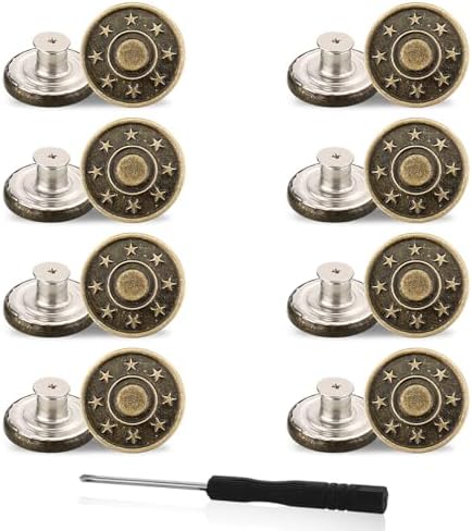 GEEHUA 8PCS Adjustable Replacement Buttons, No Sew Nailess Removable ...